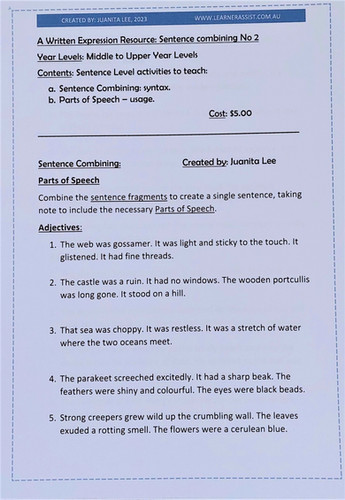 Further sentence combining activities No 2 | learnerassist