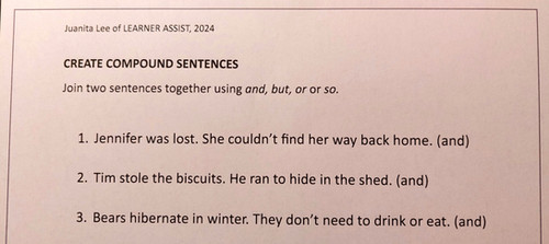 Compound sentences with and, but and so | learnerassist