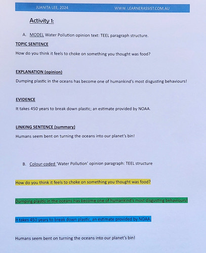 TEEL and TEER persuasive and opinion model texts | learnerassist
