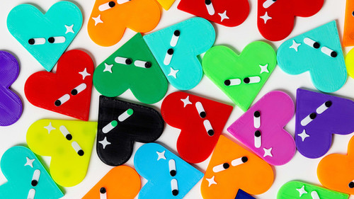 Heartshaped design magnet set (3d printed) | Design Shop