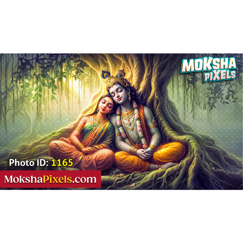 Stunning Aesthetic AI Image of Radha and Krishna | Moksha Pixels