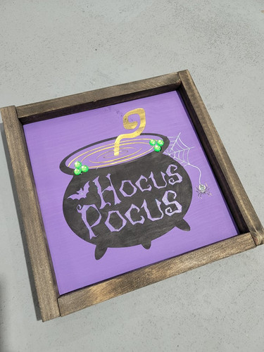 Hocus Pocus Pot Sign with frame | Splinters-N-Rust