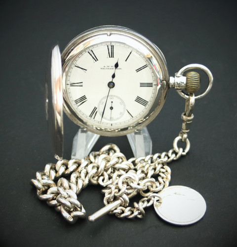 Victorian Sterling Silver Waltham Model 1888 Half Hunter Pocket Watch ...
