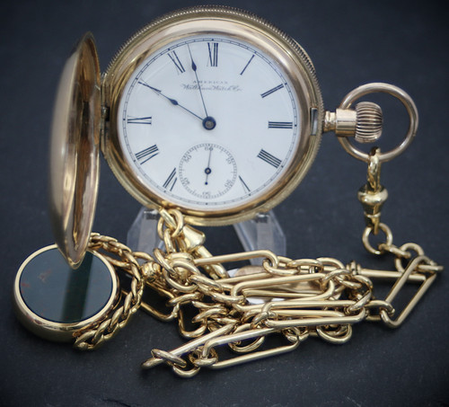 Antique Victorian Waltham 1888 15 Jewels Full Hunter Pocket Watch ...