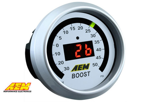 AEM Digital Boost Display Gauge 30Vac - 50PSI | strictly-modified