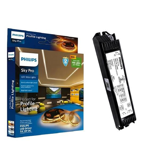 Philips Led Profile Strip 240 LED/M 12V 5 Meter IP20 with 5Amp Driver ...