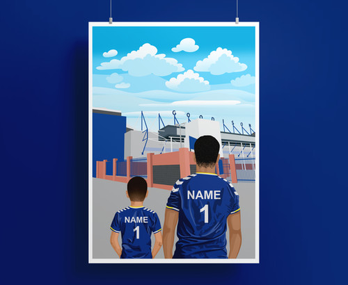 Personalised Everton Goodison Park Stadium Print | Squiggle Scribble