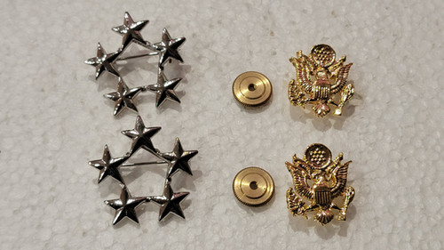 Reproduction WW2 US Army 5 Star General Collar Brass Set | FlakWeasel