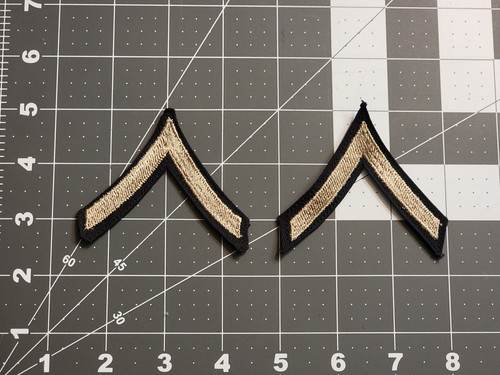Original WW2 US Army PFC Private First Class Chevrons Pair Embroidered ...