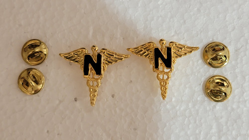Repro WW2 US Army Collar Brass Army Nurse Corps ANC Pins Pair Clutch ...