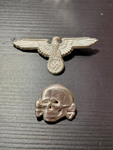 Reproduction WW2 German SS Cap Insignia Metal Version | FlakWeasel