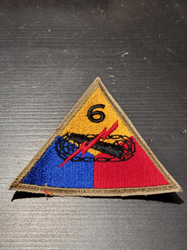 Original WW2 US Army Armor Triangle 6 Sixth Armored Division Patch 747 ...