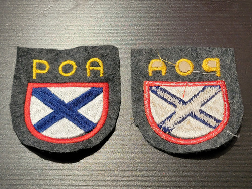 Reproduction WW2 German ROA POA Patch Russian Volunteer Luftwaffe Blue ...