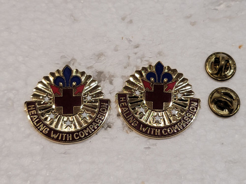 Original US Army Distinctive Insignia DI DUI Pair 377 Hospital 1341 ...