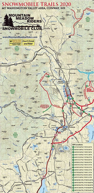 Mountain Meadow Riders Snowmobile Club Conway NH | Trail Map