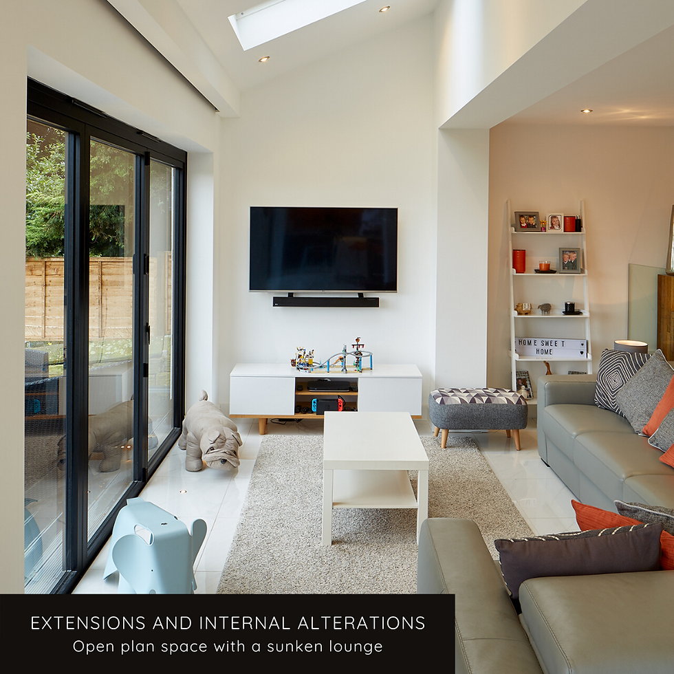Luxury residential extension projects featuring a split level lounge