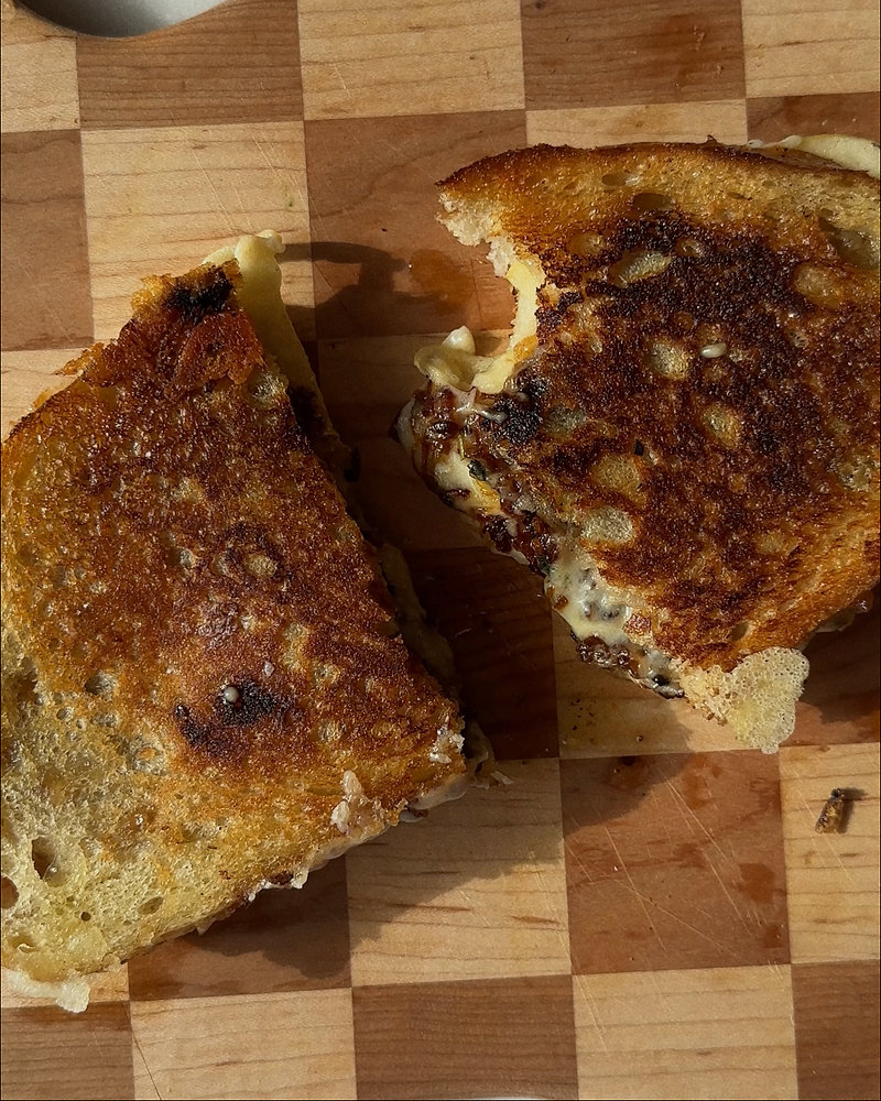 apple and shallot grilled cheese