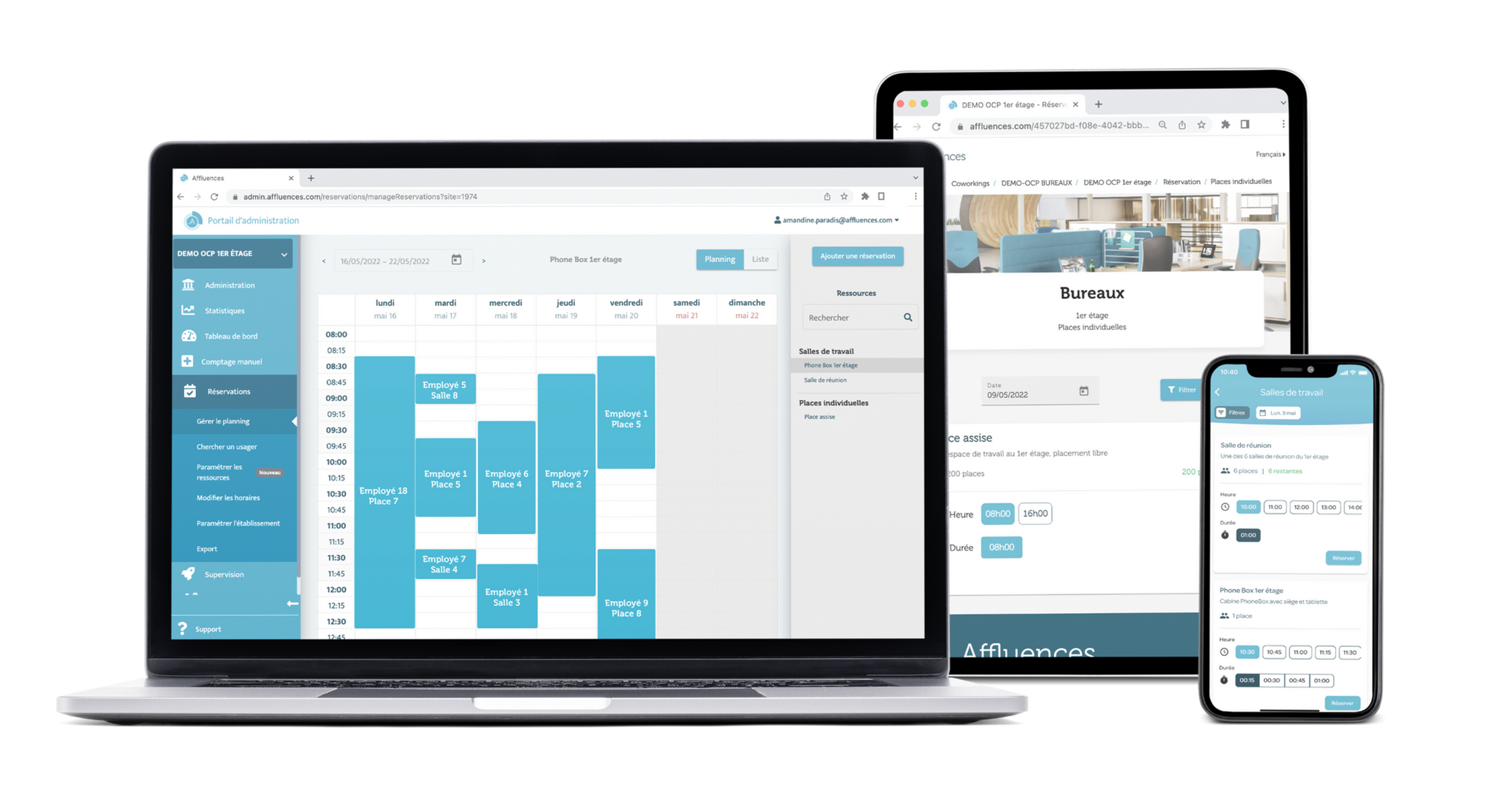 Logiciel de réservation en ligne personnalisable Affluences