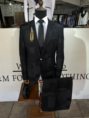 Checked black suit | M&M Formal Clothing