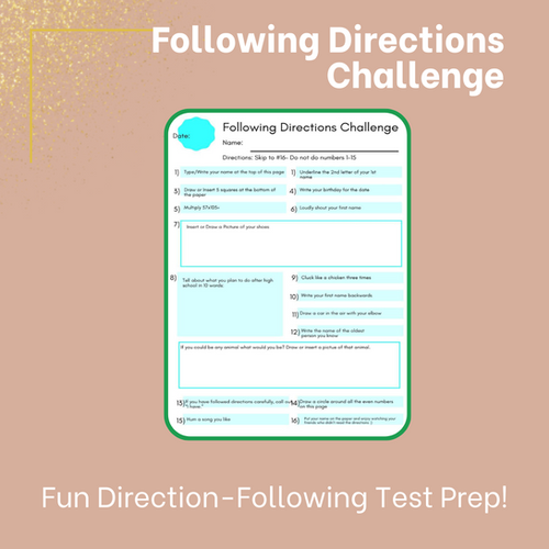 Following Directions Challenge | Accessible Education