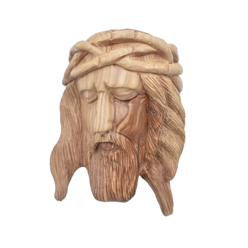 Handcrafted in Jerusalem from olive wood, Jesus face wall plaque ...