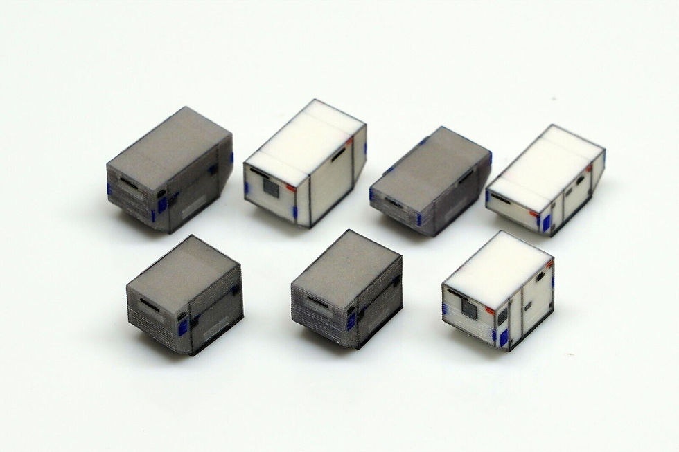 HAKONIWAGIKEN AIRPORT ACCESSORIES 7 PC- ULD CONTAINER SET A 1/200 ...