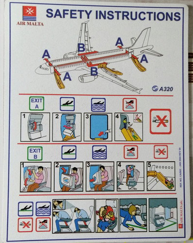 AIR MALTA AIRBUS A320 SAFETY CARD | wings400