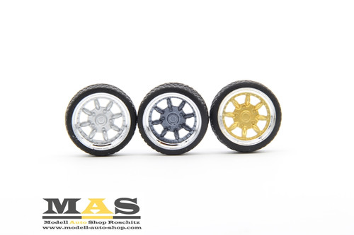 Minilite Smoor 15 Zoll SD Felgen 1/18 silber, grau, gold | Modell-Auto-Shop