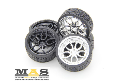 PD3 Forged 20 inch SD rims 1/18 black, chrome | Modell-Auto-Shop