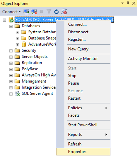 How to change the default backup location in MS SQL 2016?