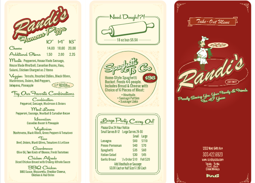 Take Out Menu | Randi's Pizza & Ital