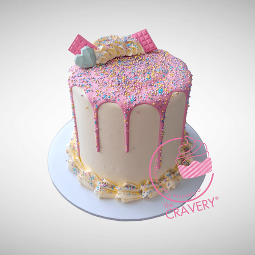 PINK SPRINKLE CAKE | THE CRAVERY CAKES