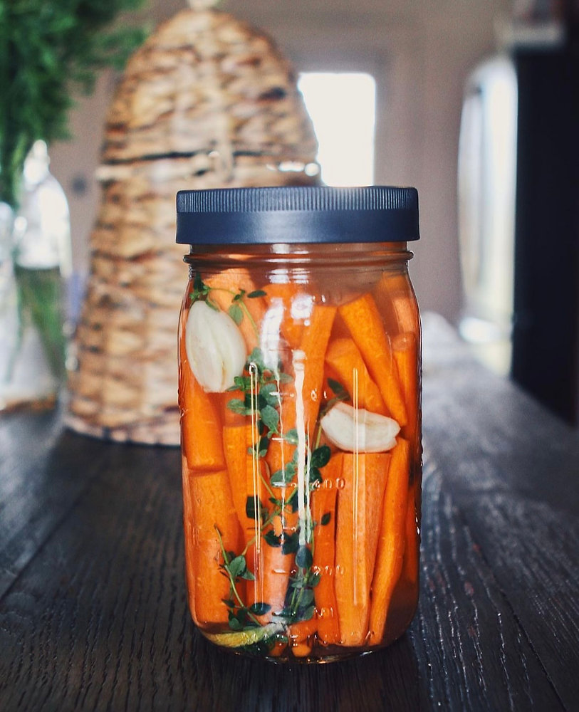 Lacto-fermented Carrots with Lemon Thyme & Garlic