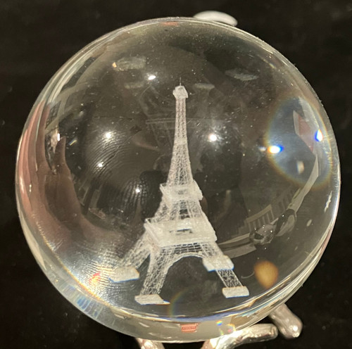 00000435 glass etched sphere - eiffel tower | OhMyImInHades