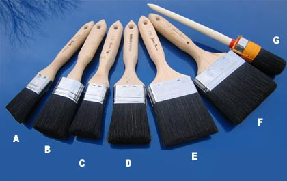 (A) Angled Handmade Natural Brush - 1 3/8" Wide | Solvent Free Paint