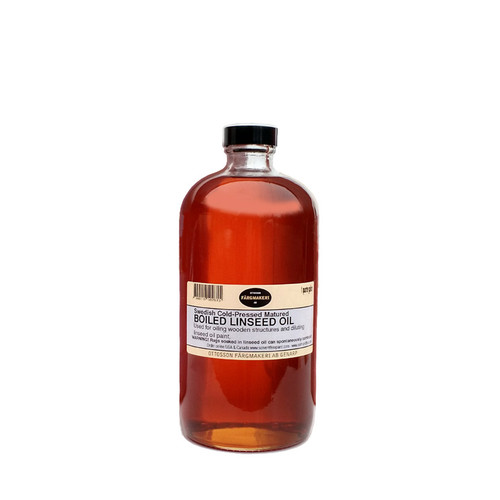 Ottosson Purified Boiled Linseed Oil: 32 oz Glass Bottle | Solvent Free ...