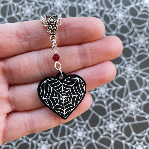 Gothic Cobweb Heart Necklace | SimplyGothic