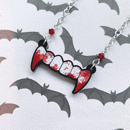 Gothic Vampire Fangs Necklace | SimplyGothic