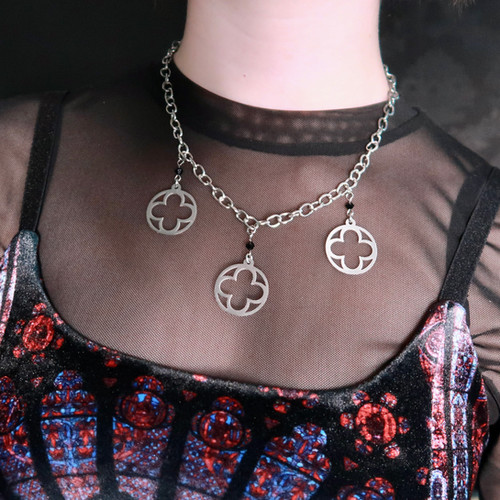 Gothic Quatrefoil Statement Necklace | SimplyGothic