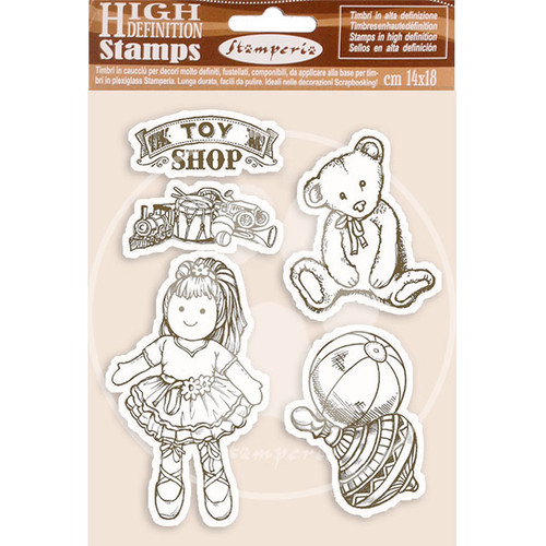 HD Natural Rubber Stamp cm 14x18 - Toy shop | Stamperia