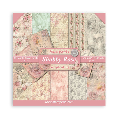 Scrapbooking Pad 10 sheets cm 30,5x30,5 (12"x12") - Shabby Rose | Stamperia