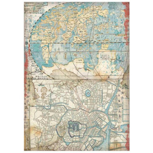 A4 Rice paper packed - Sir Vagabond in Japan map | Stamperia
