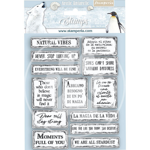 HD Natural Rubber Stamp cm 14x18 - Quotes | Stamperia