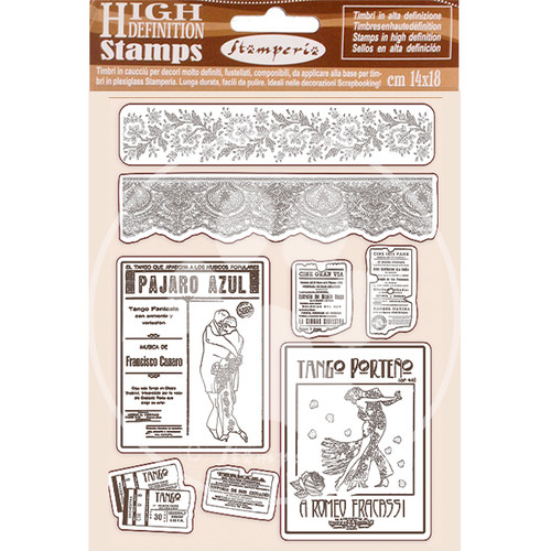 HD Natural Rubber Stamp cm 14x18 - Desire borders and frames | Stamperia