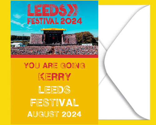 Leeds Festival Ticket Reveal Card Personalised A5 Tour Show 2024 ...