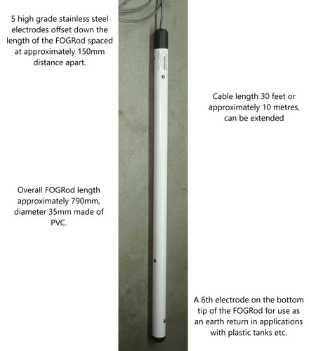 FOGRod 2.5ft x 5 electrode with 30ft (10m) cable | Water Automation