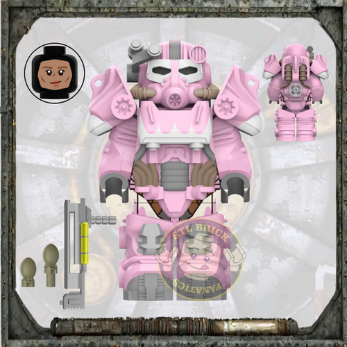 Fallout Power Armor T-60 (Hot Rod) Hot Pink | STL Brick Fanatics