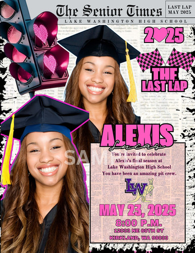 Last Lap Graduation Magazine Cover Invitation, Magazine Cover Prom ...