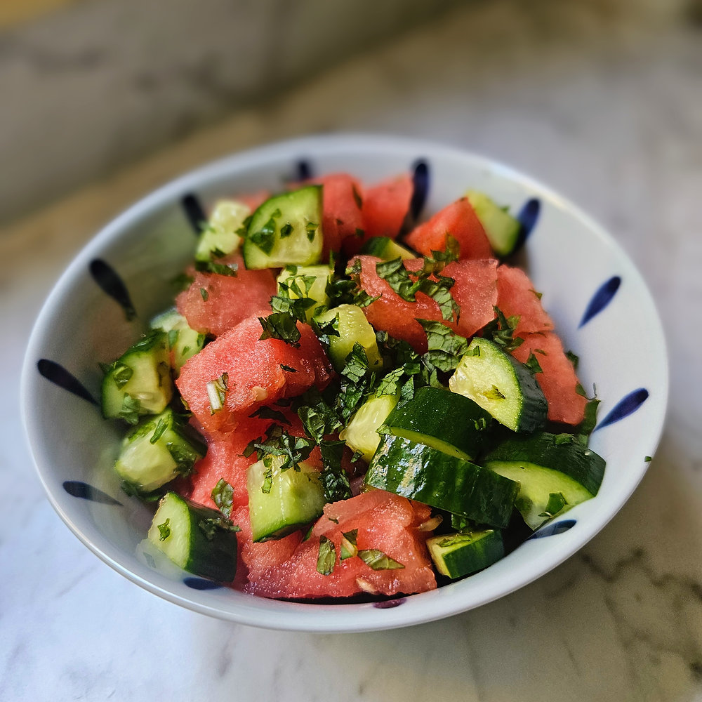 Minty Cucumber & Watermelon Salad