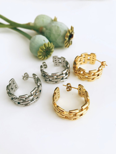 SILK Lattice Loop Studs | Twigg Jewellery